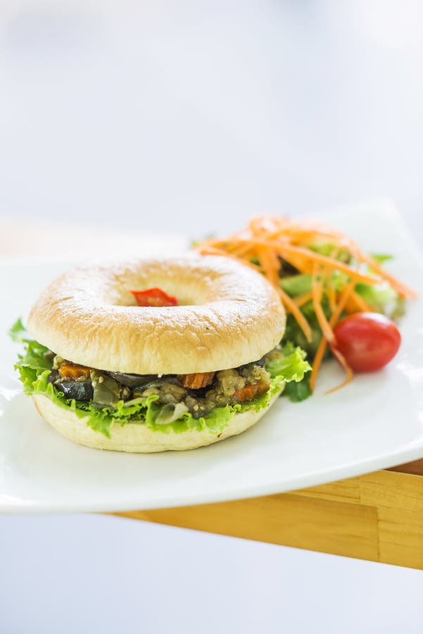Veggie Bagel Sandwich stock photo. Image of healthy, hunger - 3400266