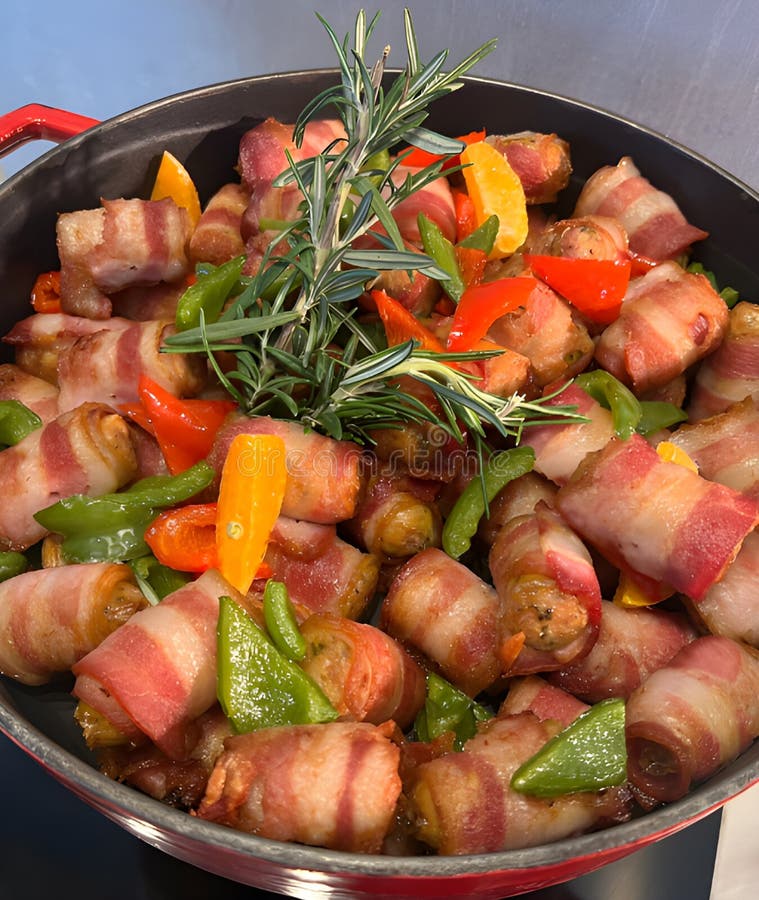 Roasted Bacon and Vegetable Salad Stock Image - Image of carrot, food ...