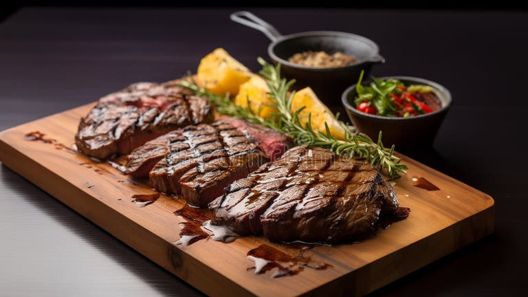 Roasted Beef in a Fancy Restaurant Stock Illustration - Illustration of ...