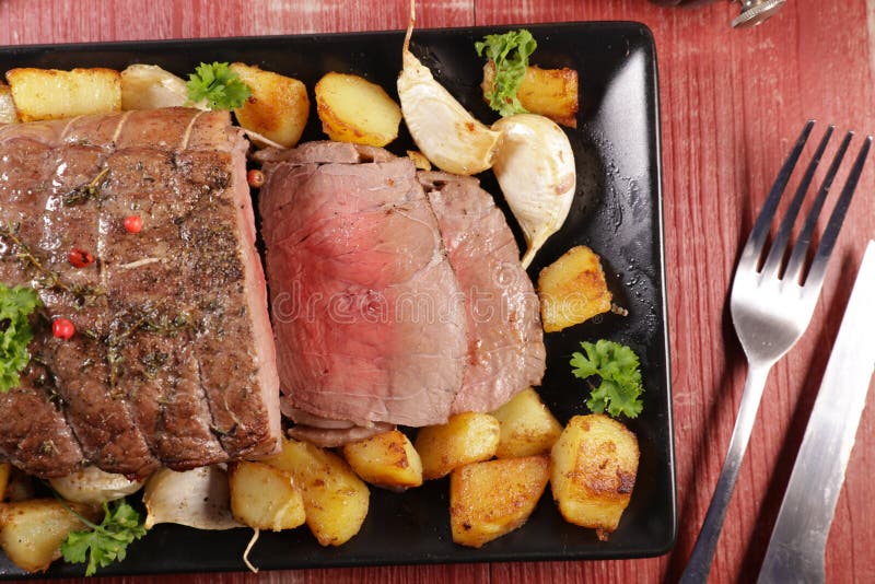 Roasted beef fillet stock photo. Image of eatery, food - 195605002