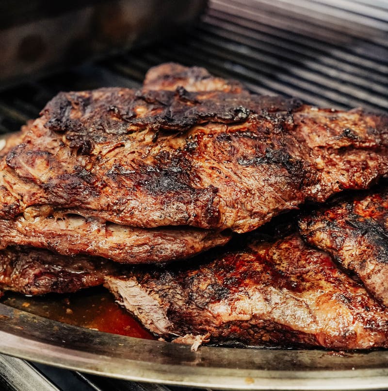 Roasted Beef on the Grill but Overcooked Stock Image - Image of food ...