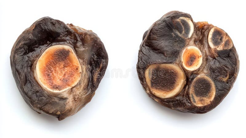 Roasted Beef Marrow Bones on White Background: Culinary Still Life ...