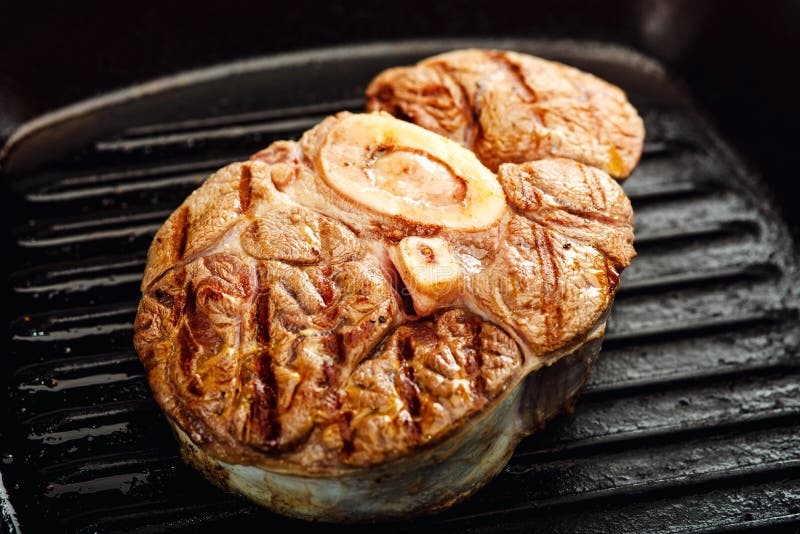Roasted Beef Shank on the Grill Pan Stock Image - Image of gourmet ...