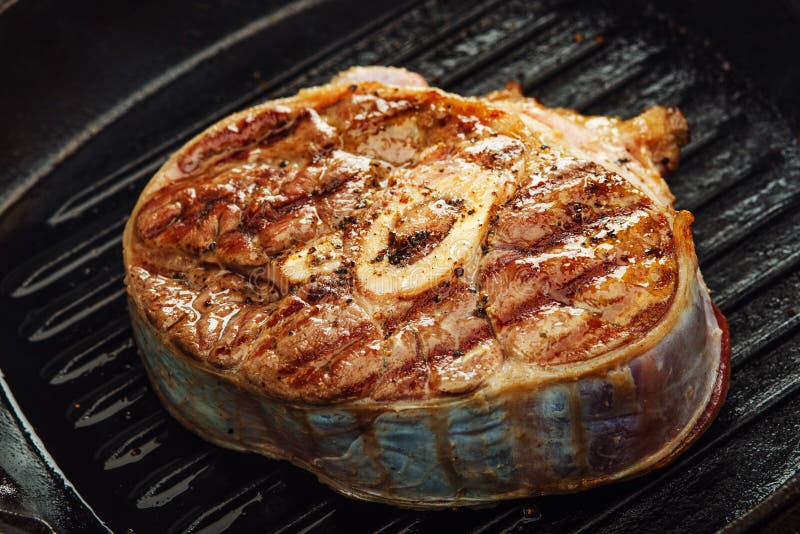 Roasted Beef Shank on the Grill Pan Stock Image - Image of gourmet ...