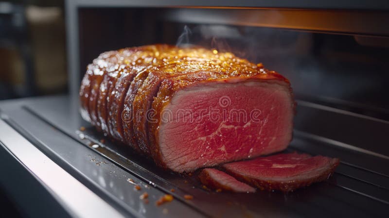 Roasted Beef Sliced Perfectly for Serving Stock Illustration ...