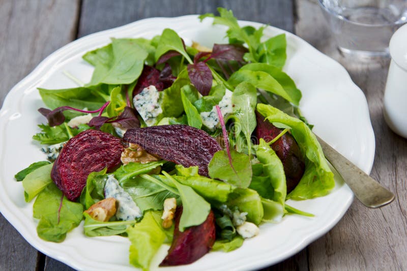 Roasted Beetroot with Blue Cheese Salad Stock Photo - Image of cuisine ...