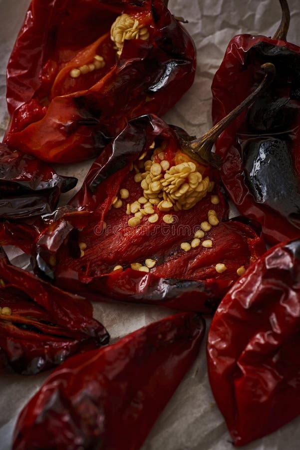 Roasted Bell Peppers - Close Up - Kapia Stock Image - Image of ...