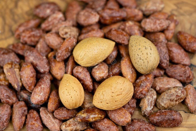 Roasted brown almonds stock image. Image of bottle, nutshell - 271216135