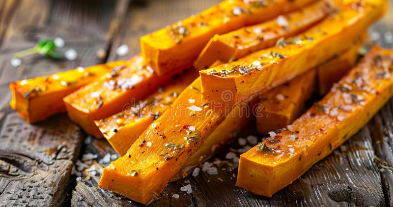 Roasted Butternut Squash with Herbs and Spices Stock Photo - Image of ...