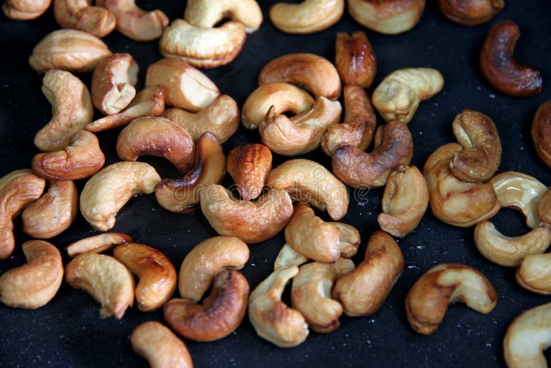 Roasted Cashews in the Pan. Stock Image - Image of cashew, snack: 32922645