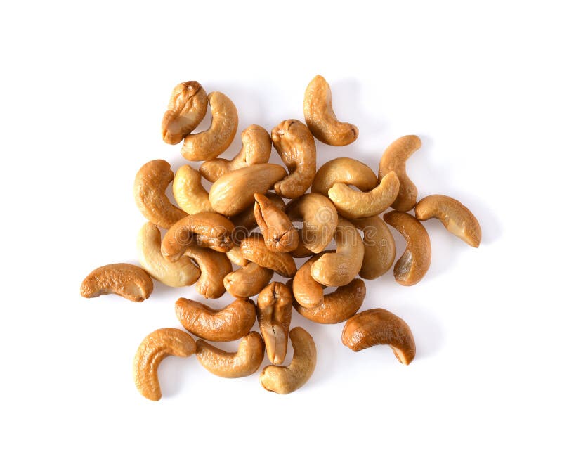 Roasted Cashews On A White Background Stock Image - Image of nuts ...