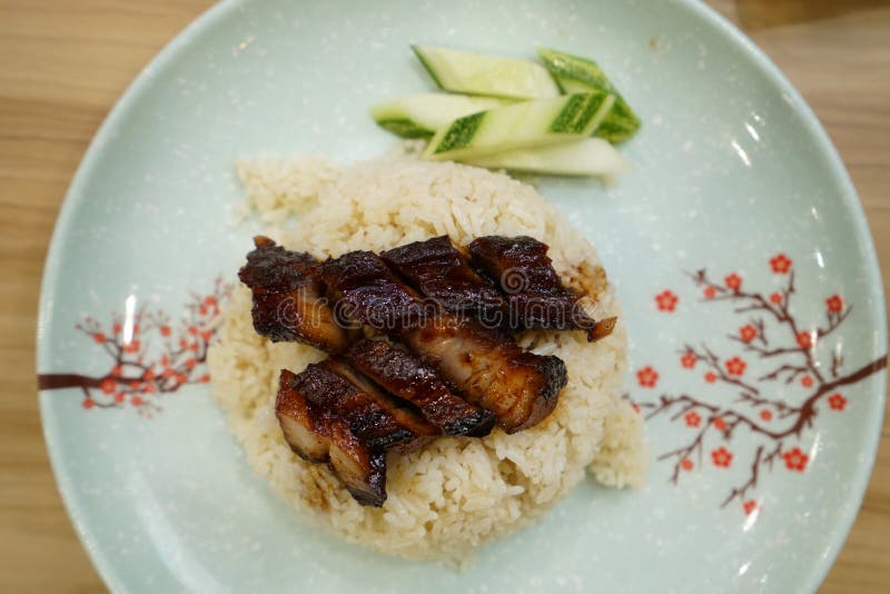 Roasted Char Siew Rice stock image. Image of food, dish - 219779761