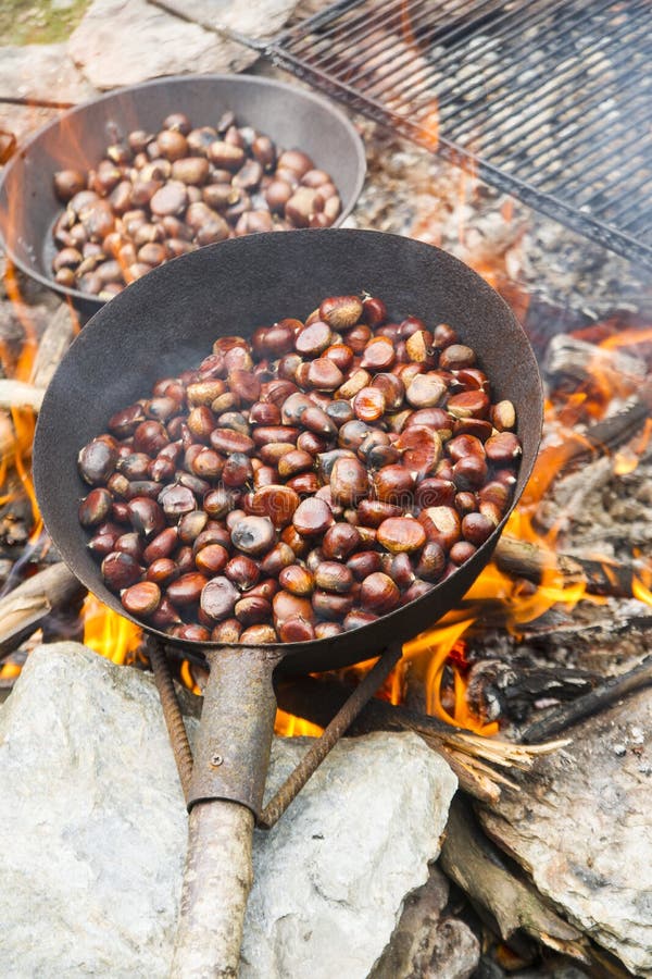 Roasted chestnut stock image. Image of chestnuts, fire - 60732721