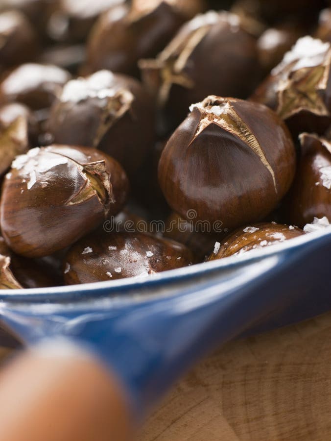 Roasted Chestnuts with Sea Salt Stock Image - Image of ingredient ...