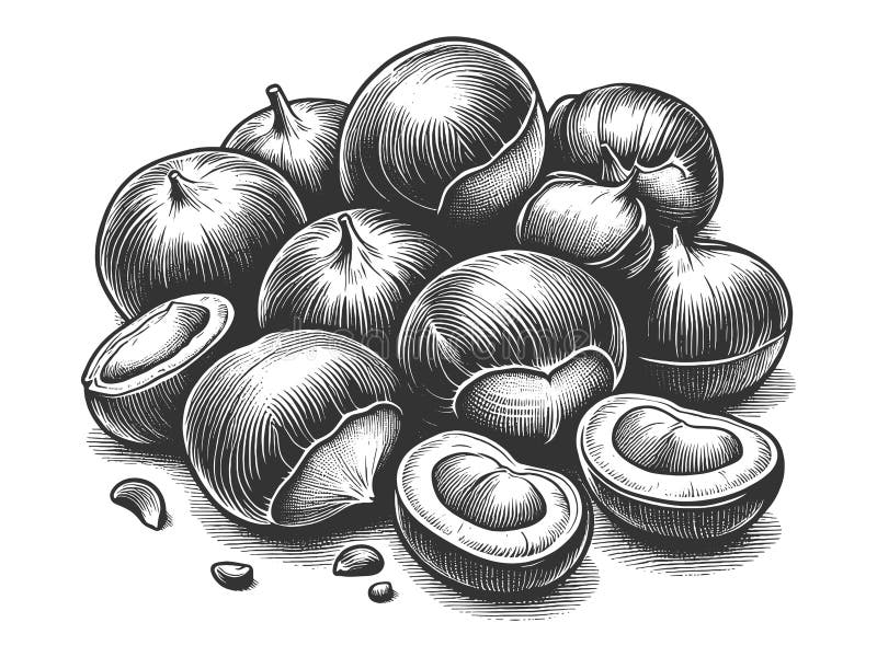 Roasted Chestnuts Vector Illustration Stock Illustration - Illustration ...
