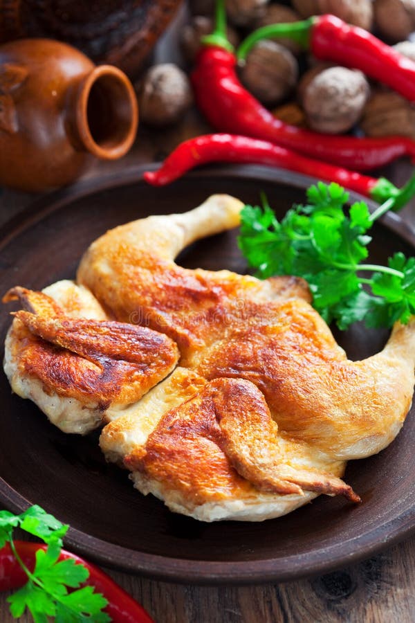 Roasted chicken stock image. Image of cooked, meat, homemade - 26215107