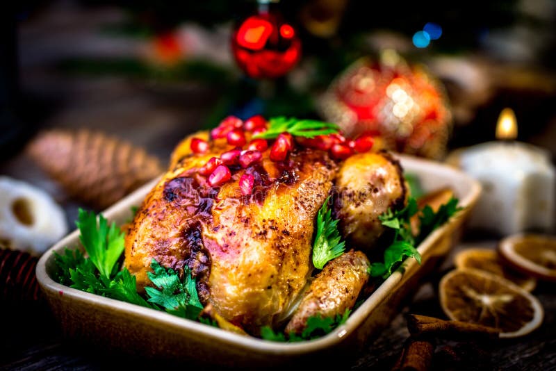 Roasted chicken stock image. Image of seasonal, delicious - 78949789