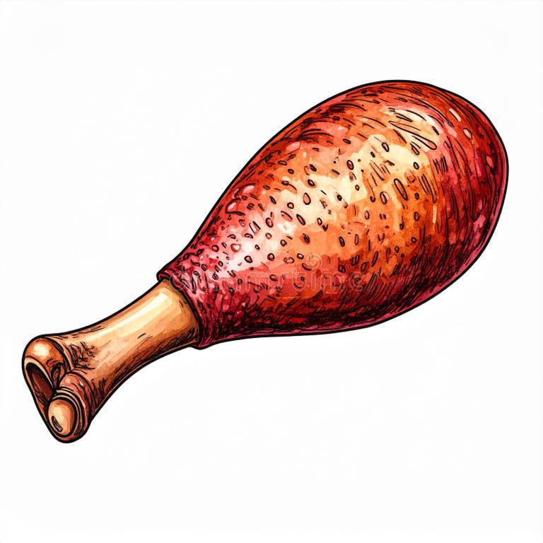 Roasted Chicken Drumstick Illustration Stock Illustration ...