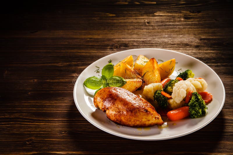 Roasted chicken fillet stock image. Image of fillet, baked - 88432639