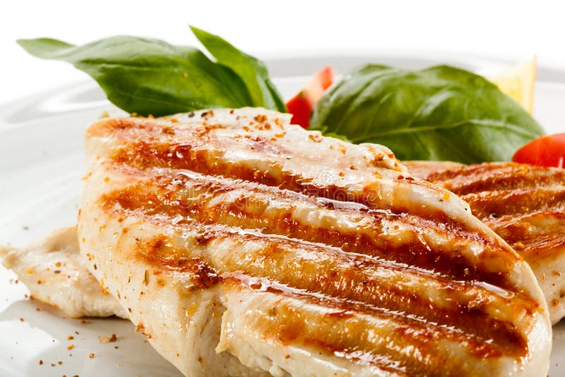 Roasted chicken fillet stock image. Image of cuisine - 89809395