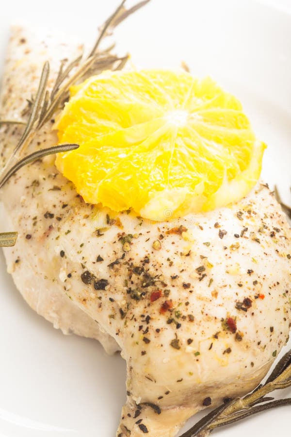 Roasted chicken fillet stock photo. Image of garnish - 32247458