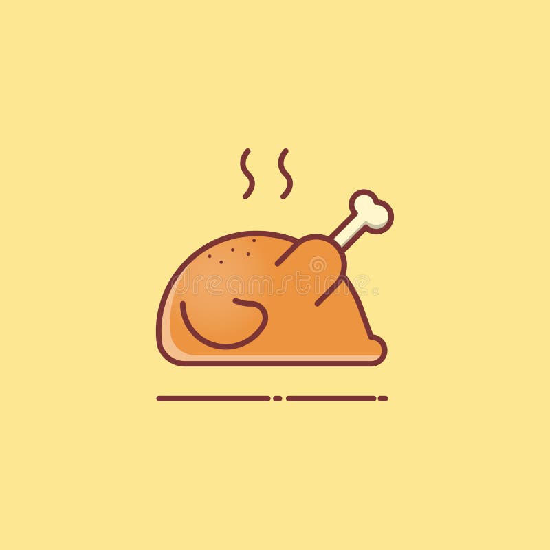 Roasted Chicken Icon, Vector Sign Logo Illustration Stock Vector ...