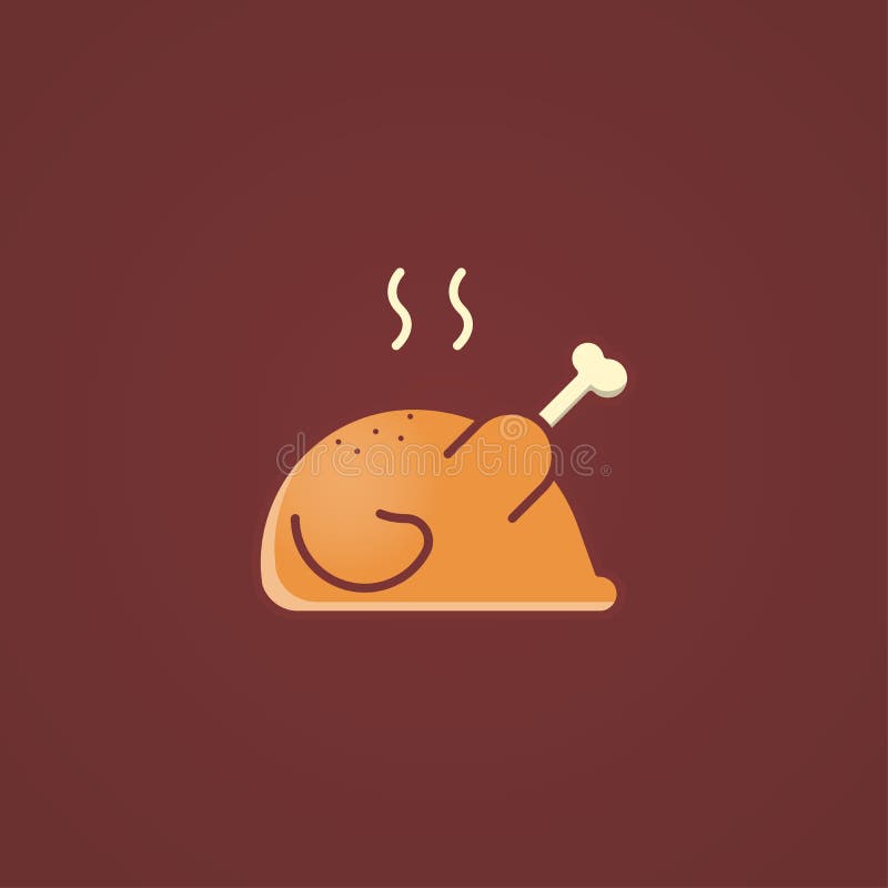 Roasted Chicken Icon, Vector Sign Logo Illustration Stock Vector ...