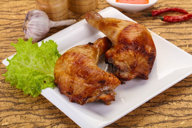 Roasted chicken leg stock photo. Image of cooked, spicy - 197768760