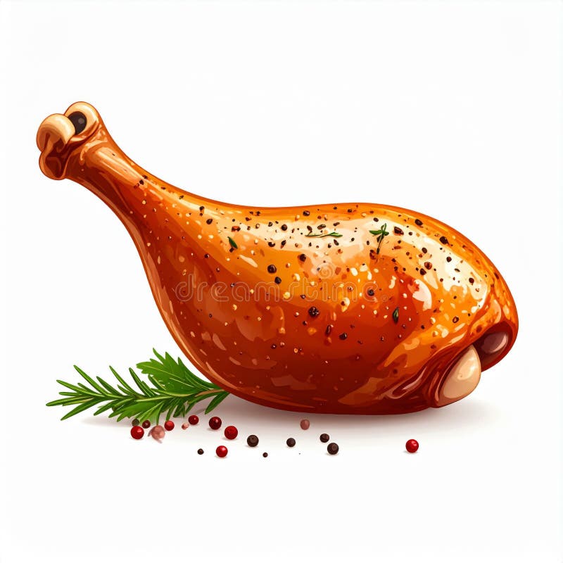 Juicy Roasted Chicken Leg Quarter Stock Illustrations – 49 Juicy ...