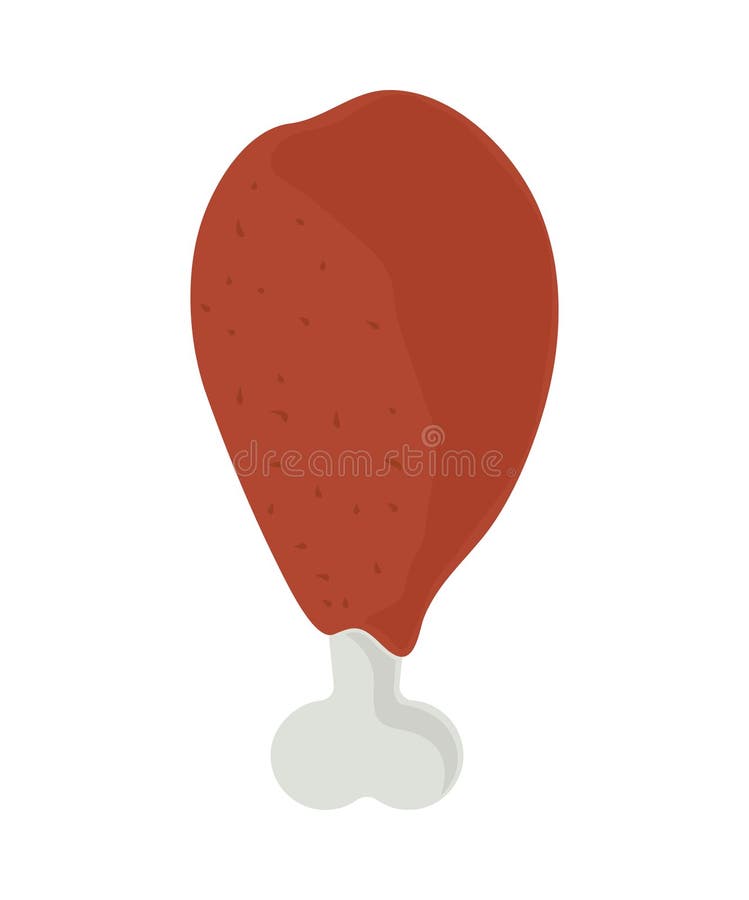 Roasted chicken leg stock vector. Illustration of crispy - 232991751