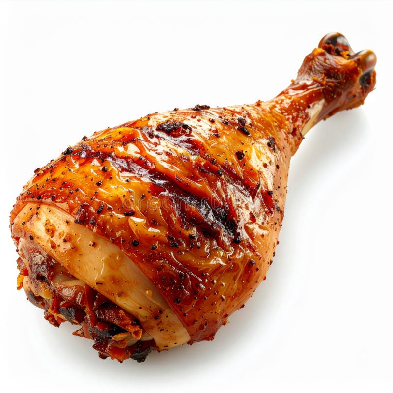 Roasted Chicken Leg on White Background Stock Illustration ...