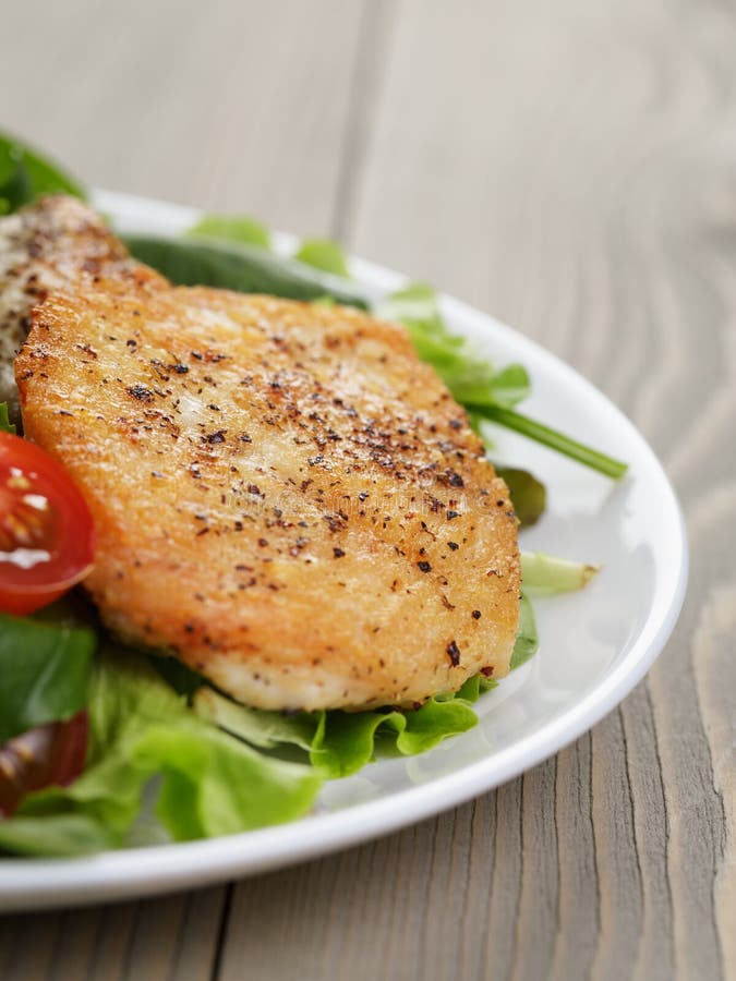 Roasted Chicken with Mix Salad Stock Photo - Image of fillet, garden ...