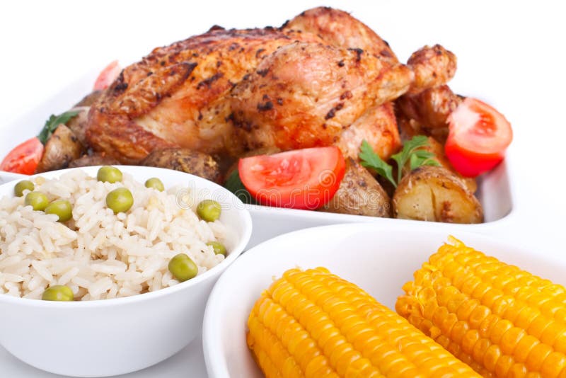 Chicken Dinner stock image. Image of dinner, broccoli, corn - 352165