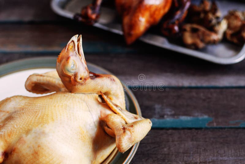 Roasted chicken on tables. stock image. Image of meat - 86919951