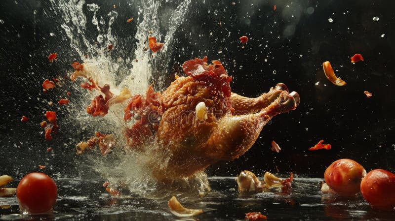 Roasted Chicken with Tomatoes and Garlic in Dramatic Splash Stock ...