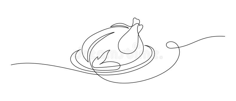Chicken Dish Line Drawing Stock Illustrations – 928 Chicken Dish Line ...