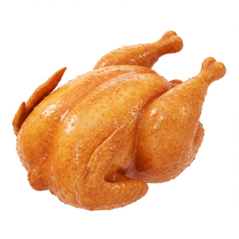 Roasted Chicken on White Background Stock Illustration - Illustration ...