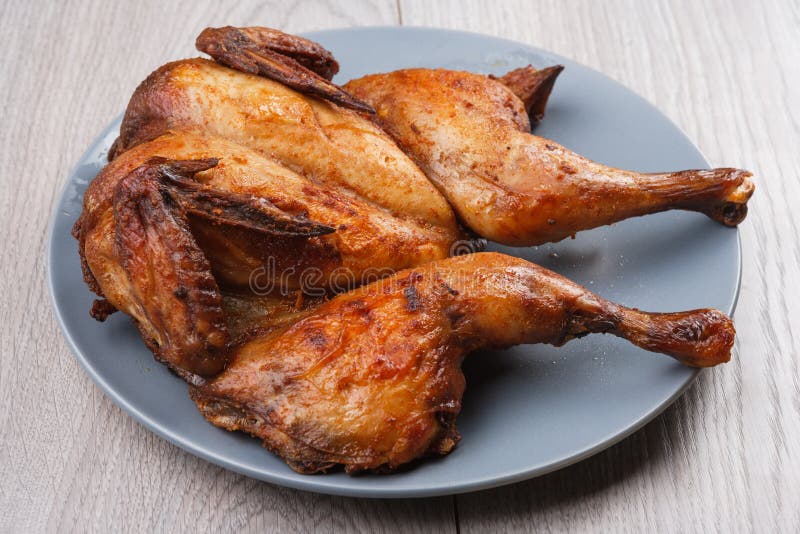 Roasted chicken stock photo. Image of plate, food, cooked - 43492524
