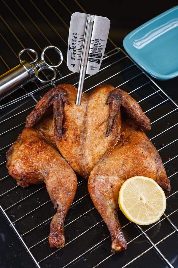 Roasted chicken stock photo. Image of cooking, lemon - 43492516