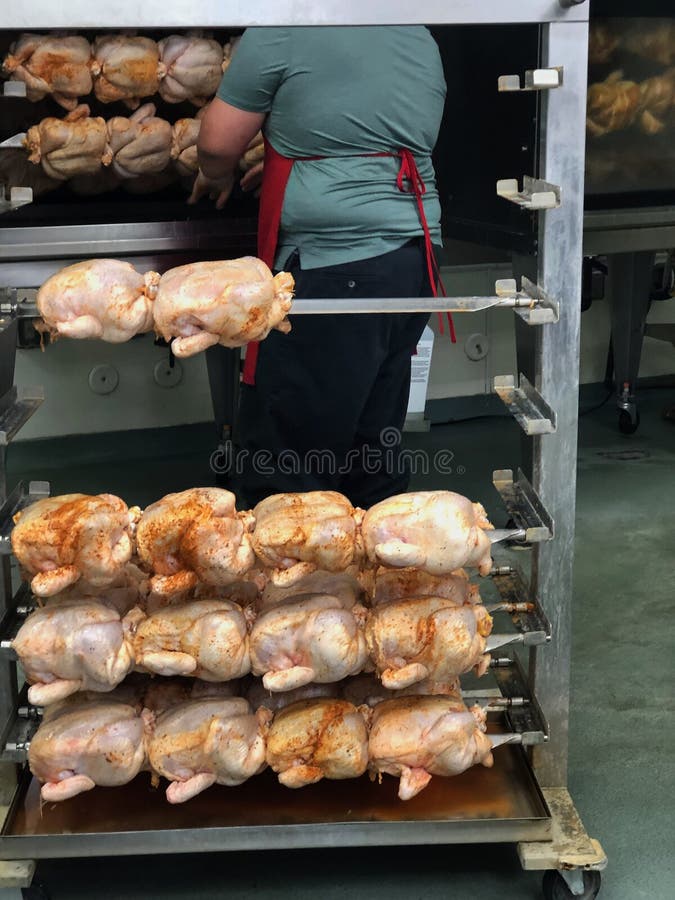 Roasted chickens for lunch stock image. Image of young - 68277497