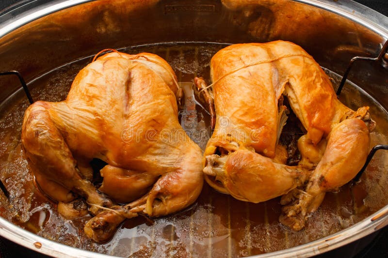 Roasted Chickens stock photo. Image of lunch, kitchen - 302394086