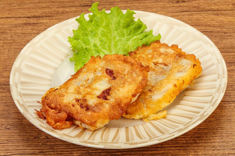 Roasted cod fish in bread stock image. Image of meal - 182015669