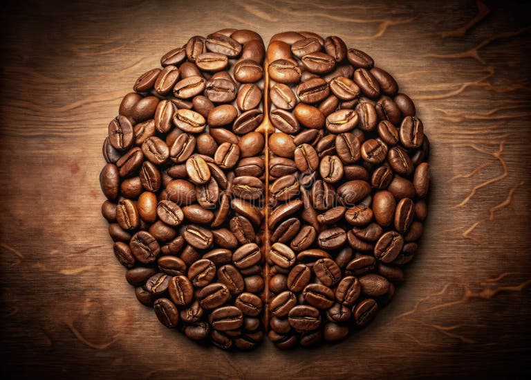 A Roasted Coffee Bean Brain a Visual Burst of Creative Energy and ...
