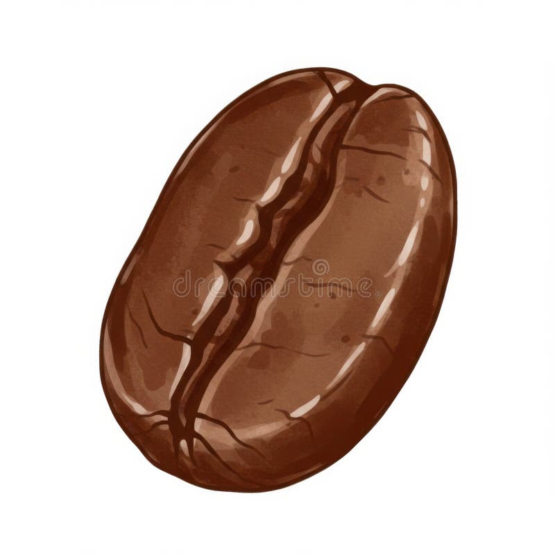 Roasted Coffee Bean Close Up Detailed Illustration Stock Illustration ...