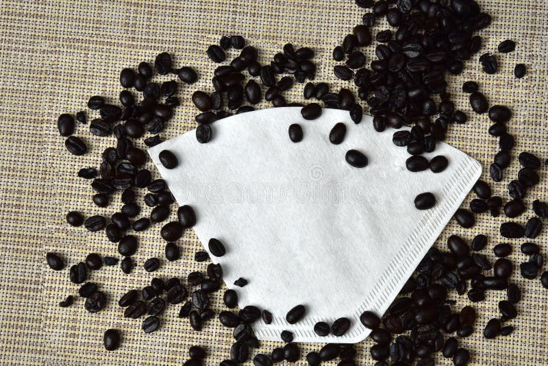 Roasted Coffee Bean and Paper Colander Stock Photo - Image of ...
