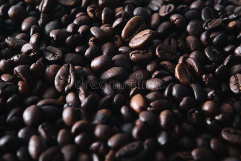 The Roasted Coffee Beans Background. Stock Photo - Image of design ...