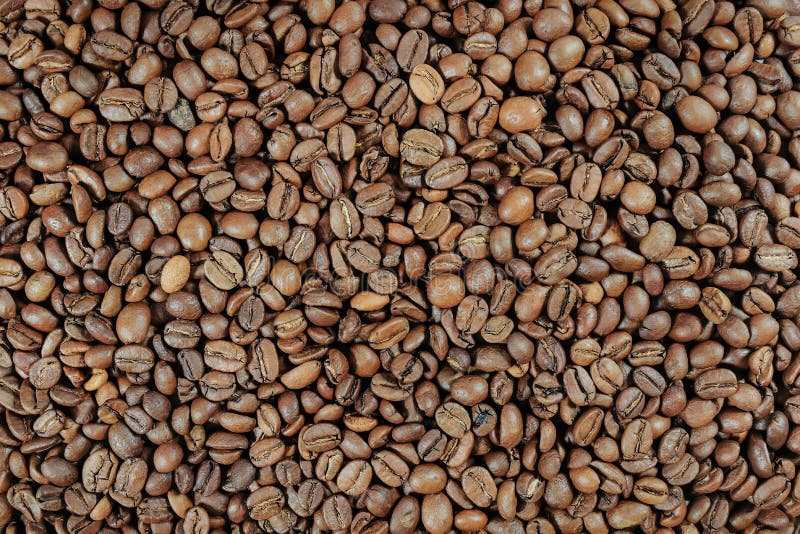 Roasted Coffee Beans, Background, Coffee Texture. Top View Stock Image ...