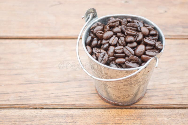 Roasted Coffee Beans in Bucket Stock Photo - Image of taste, break ...