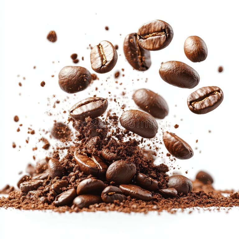 Roasted Coffee Beans Exploding Brown Energy Drink Stock Illustration ...
