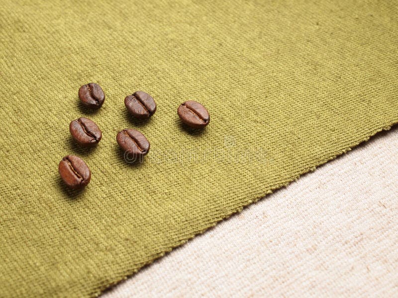 Roasted Coffee Beans on Fabric Textile Stock Photo - Image of coffee ...